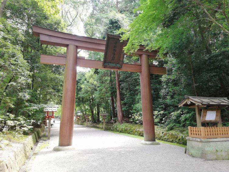Isonokami Shrine, The first Torii Gate – Sacred Ceder Tree, Mirror Pond ...